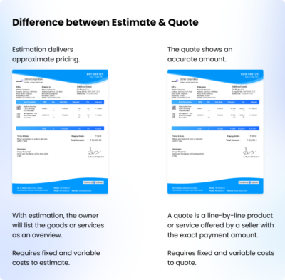 Difference | Invoice vs Bill vs Receipt | Estimate vs Quote - Zetran